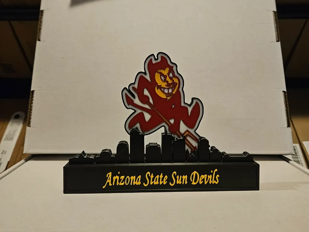 NCAA - Arizona state Sun Devils with skyline - Free 3D Print Model ...