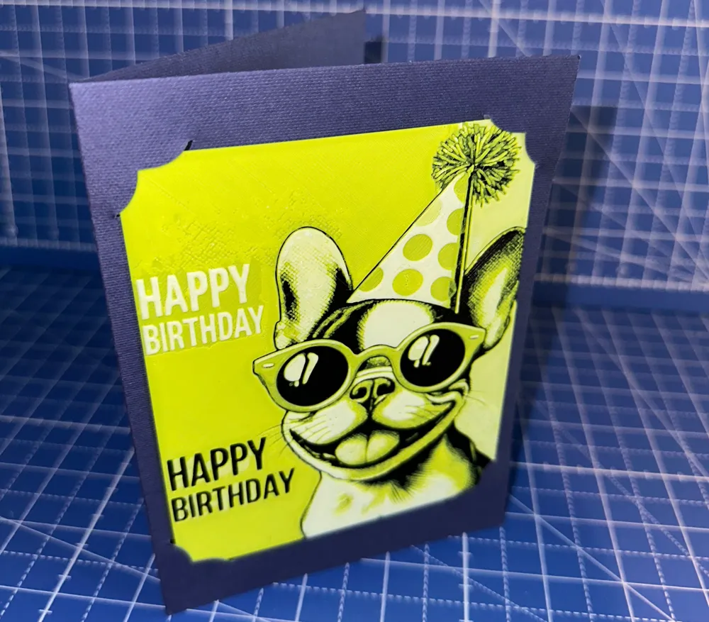 Birthday-Dog insert Plate for birthday cards by Tueftlerbox - MakerWorld
