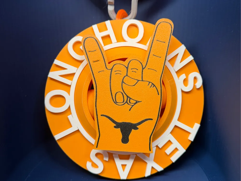Hook 'Em Horns Spinning Chain - Texas Longhorns by jckrenrut MakerWorld ...