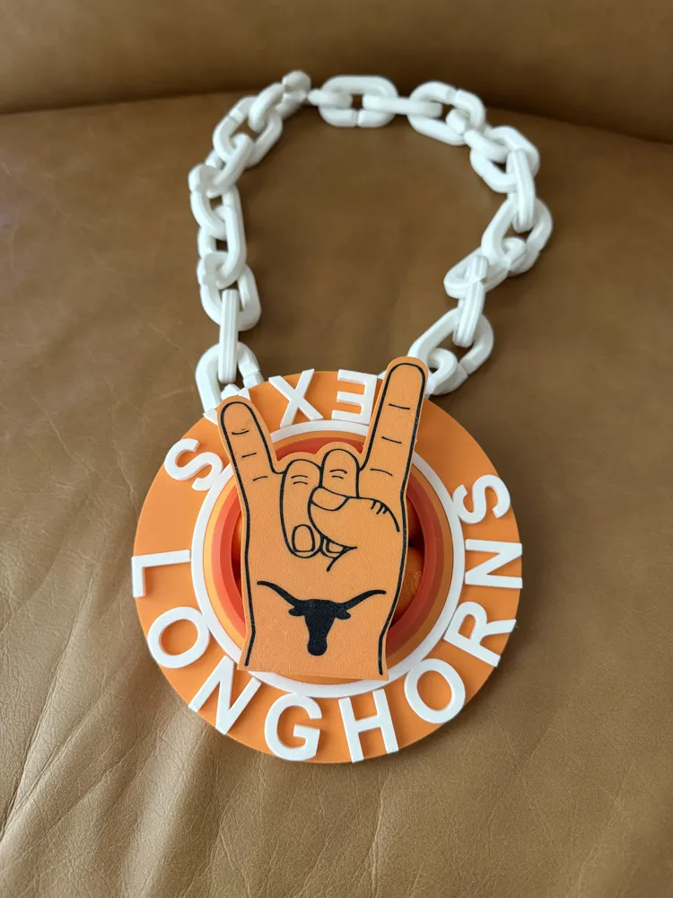 Hook 'Em Horns Spinning Chain - Texas Longhorns - Free 3D Print Model ...