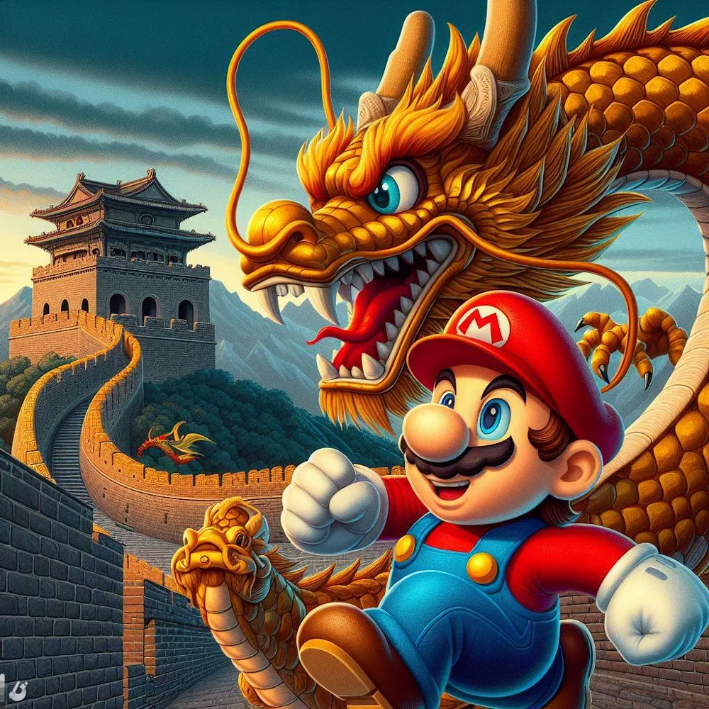 Hueforge Super mario with dragon by salvi-fibra - MakerWorld