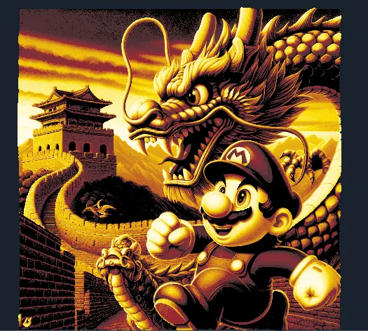 Hueforge Super mario with dragon by salvi-fibra - MakerWorld