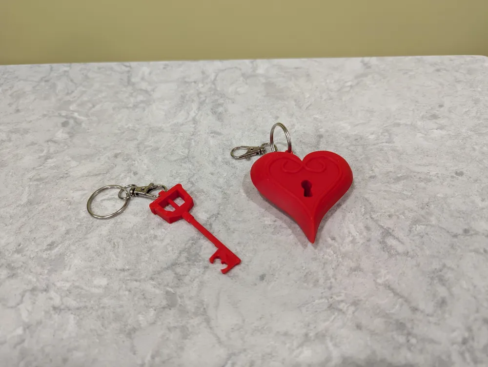 Valentine Heart and Key Chains - Free 3D Print Model - MakerWorld