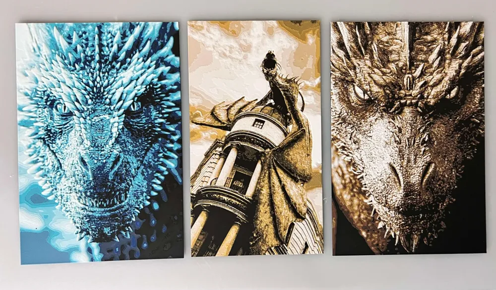 Lesezeichen: Gringotts-Drache Harry Potter HueForge von 3djd - MakerWorld