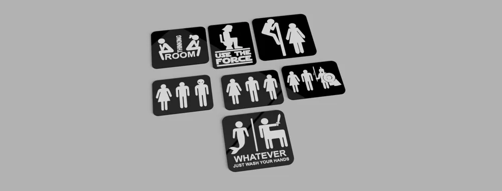 Funny Restroom Signs by Creativity Lab - MakerWorld