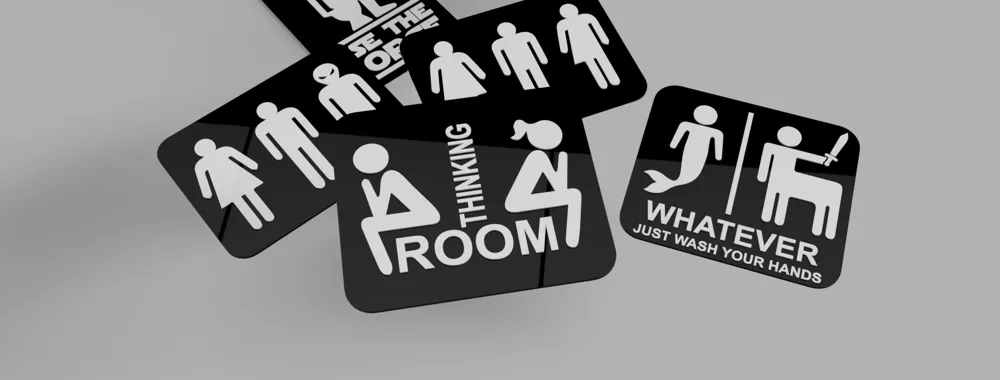 Funny Restroom Signs by Creativity Lab - MakerWorld