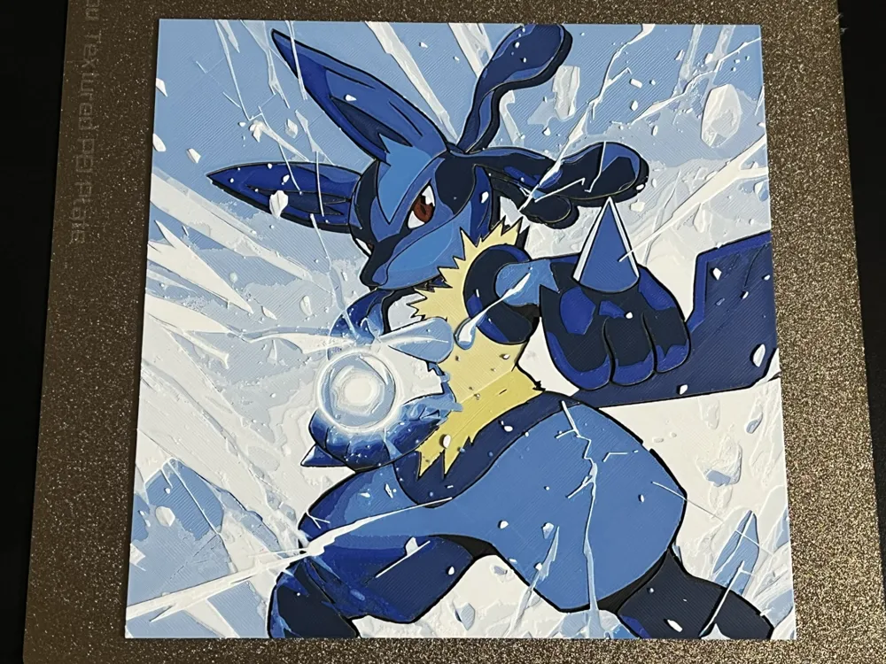 Lucario Pokemon Hueforge - Free 3D Print Model - MakerWorld