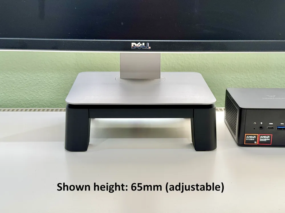 Monitor riser - adaptable to your monitor stand - Free 3D Print Model ...