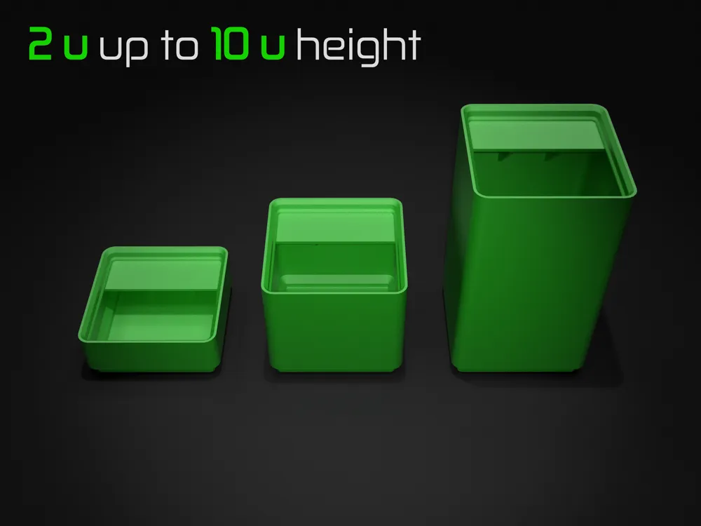 Gridfinity Ultra-Leichte Behälter - Einfache Beschriftungs-Edition Remixt von huma_meng ...