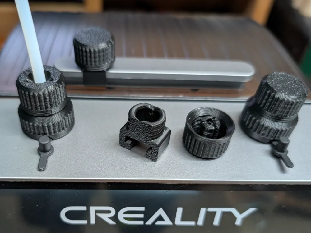 Holder for Creality filament dryer PTFE tube caps - Free 3D Print Model ...