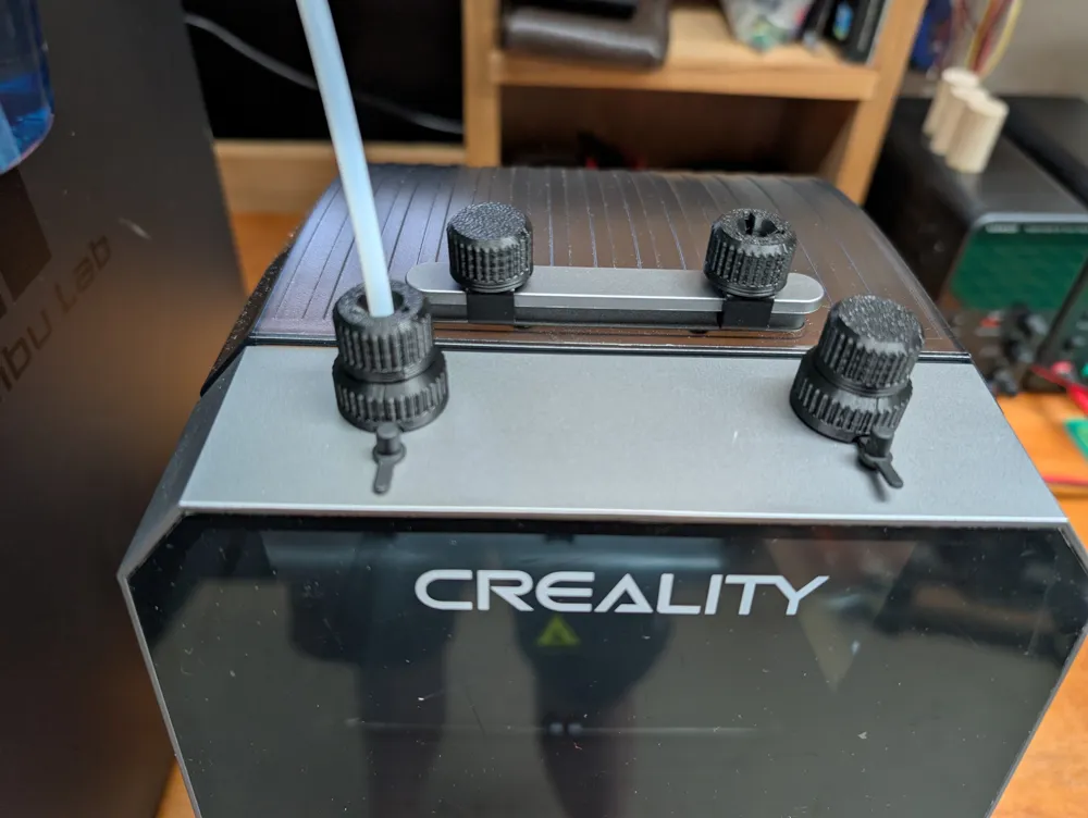 Holder for Creality filament dryer PTFE tube caps - Free 3D Print Model ...