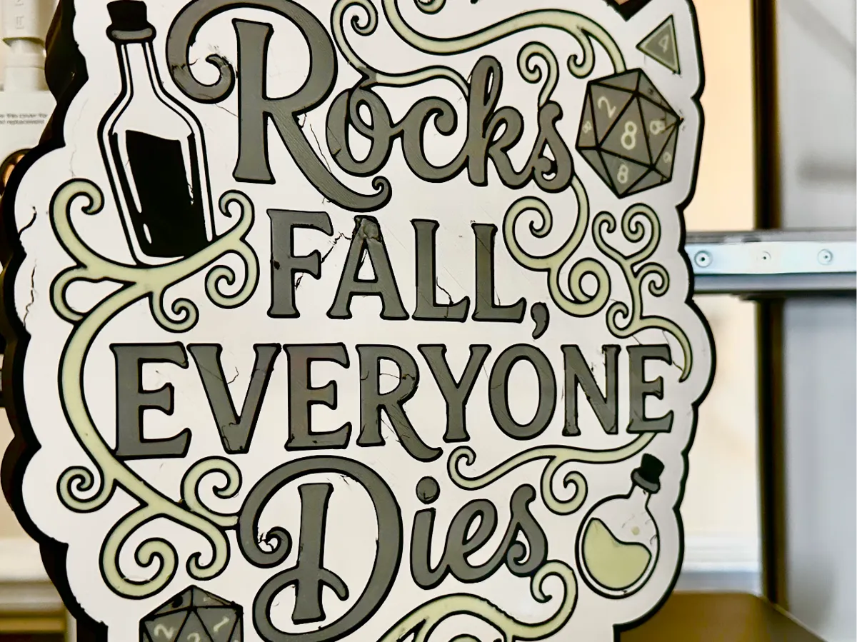 DnD phrases - Rocks fall, everyone dies lightbox - Free 3D Print Model ...