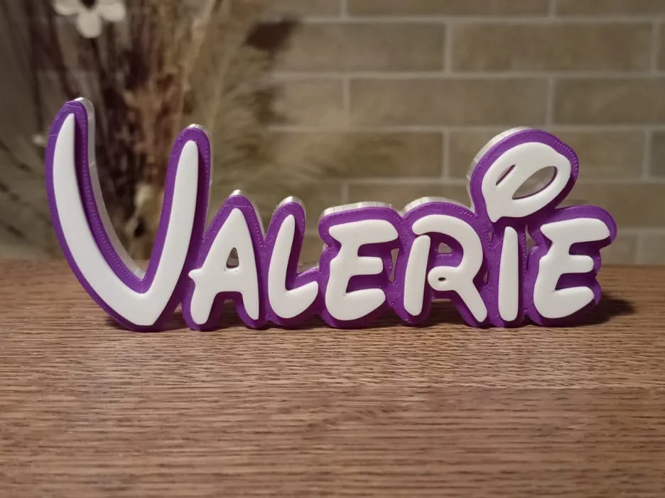 Disney Name Sign Valerie Kid Room Wall Decor Tag - Free 3D Print Model ...