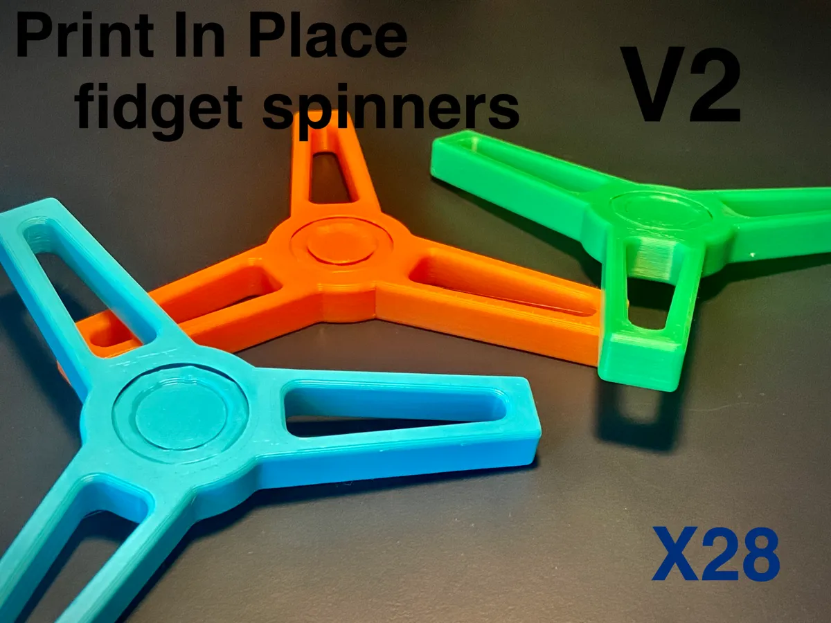 print in place fidget spinners V2 - Free 3D Print Model - MakerWorld
