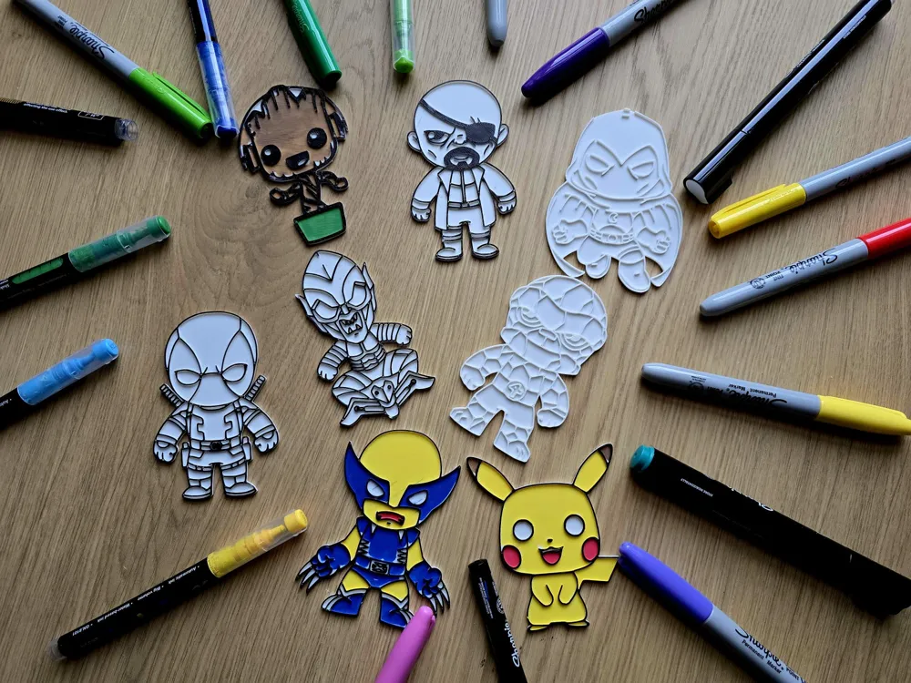 Cool Character Collection DIY Coloring Pack - Free 3D Print Model ...