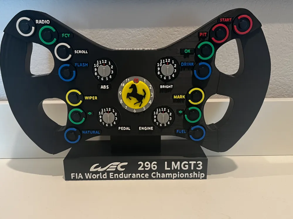WEC Ferrari 296 LMGT3 Steering Wheel - Free 3D Print Model - MakerWorld