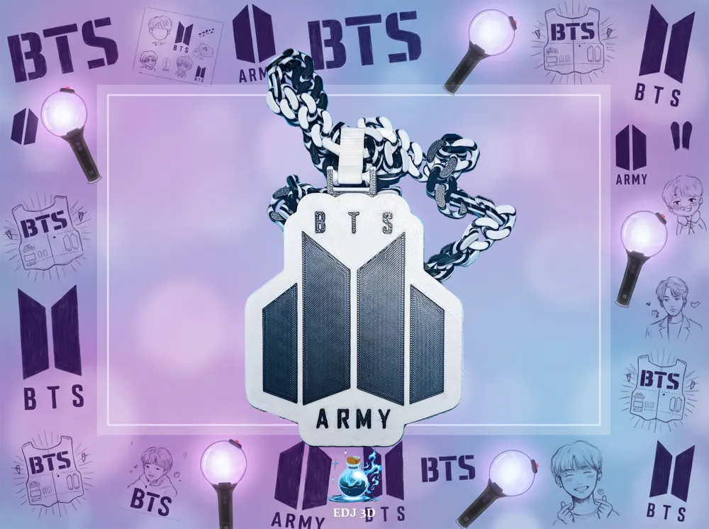 BTS Army Hype Chain - 4 Variants + Pendant - Free 3D Print Model ...