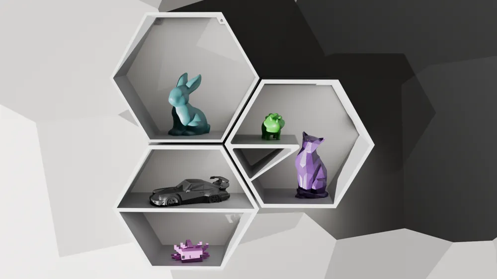 Honeycomb shelf devided - Free 3D Print Model - MakerWorld