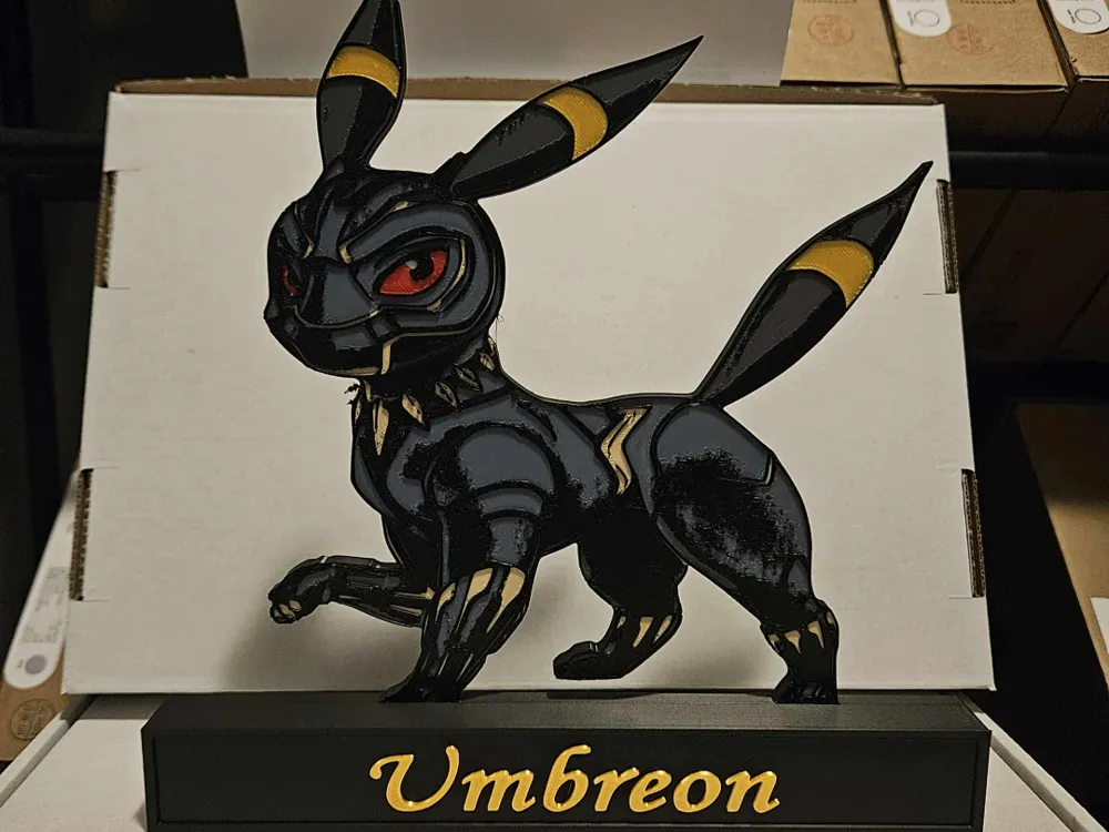 Pokemon Umbreon Dressed as Black Panther display! - Free 3D Print Model ...