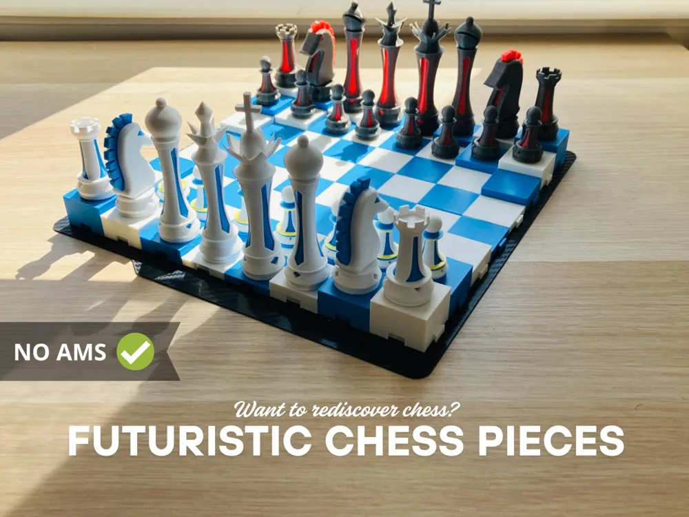 Futuristic Chess pieces by benji MakerWorld: Download Free 3D Models