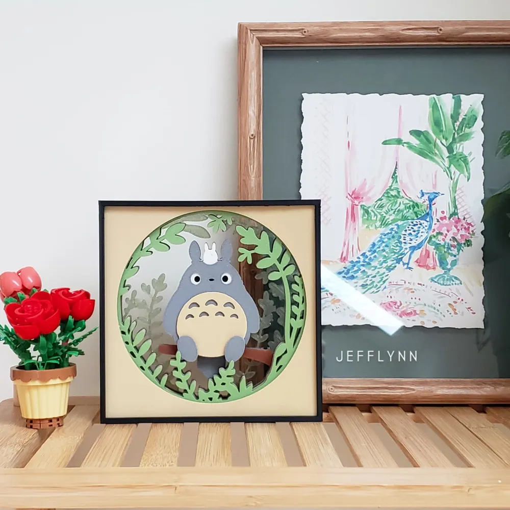 Totoro Layered Art - Shadow Box - Free 3D Print Model - MakerWorld