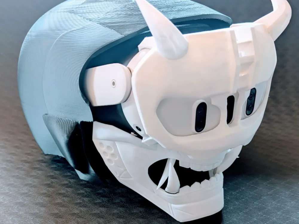 Cyber Oni Mask for Quest 3 - Free 3D Print Model - MakerWorld