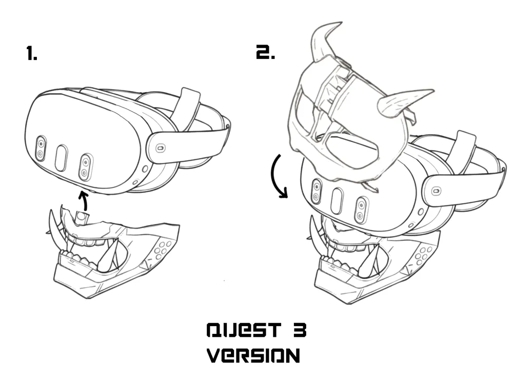 Cyber Oni Mask for Quest 3 - Free 3D Print Model - MakerWorld