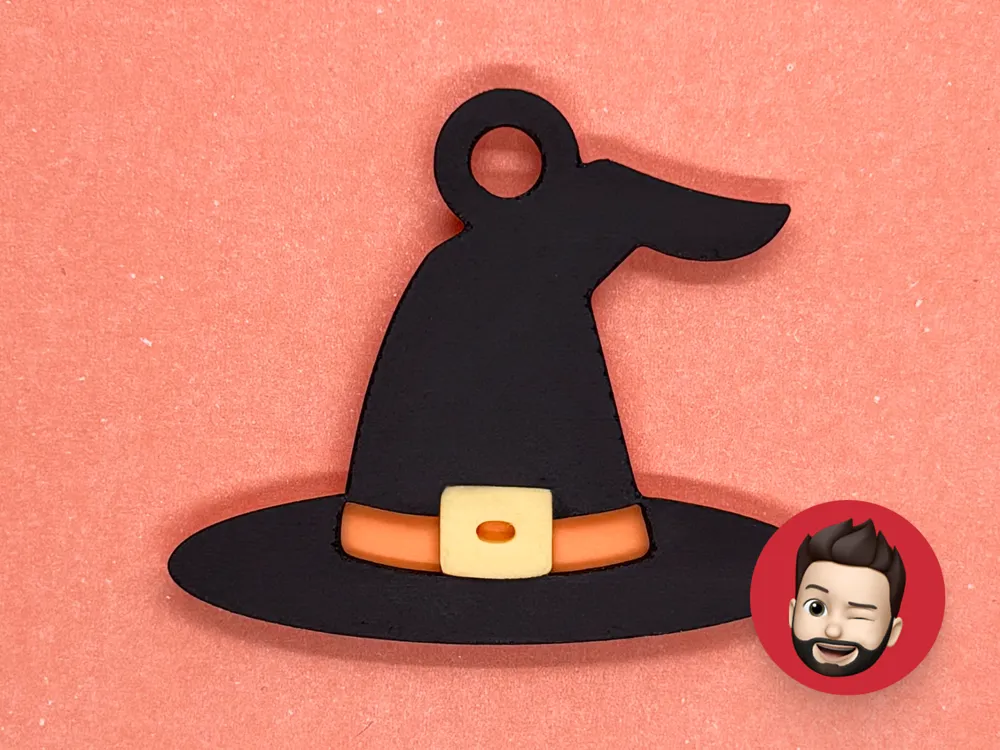 Halloween witch hat keychain by nicodeimos - MakerWorld