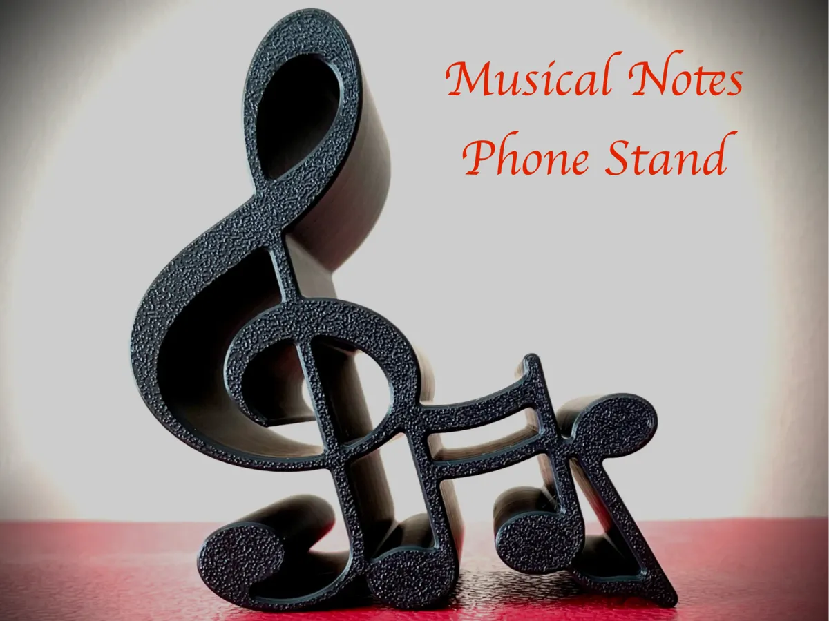 Musical Notes Phone Stand - Free 3D Print Model - MakerWorld