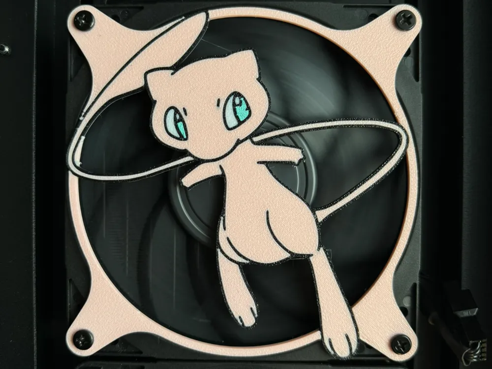 Mew PC Fan Cover 120mm (4 colors/one AMS) by 3d_print_creations ...