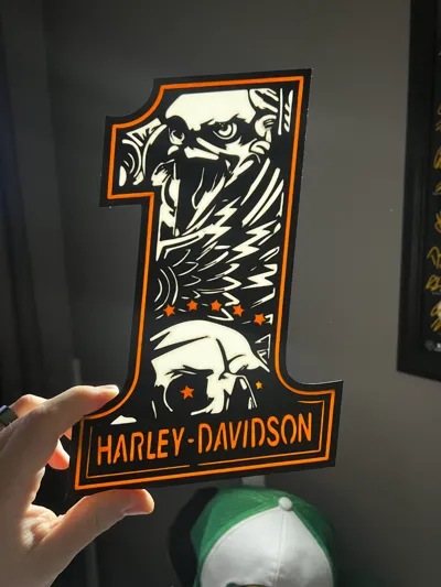 Harley Davidson #1 Logo Lightbox by marky3d - MakerWorld
