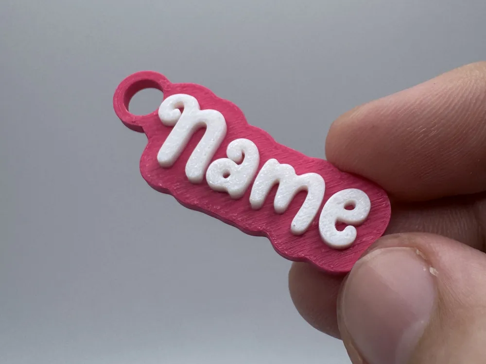 Cute Curly Font Fully Custom Keychain Generator - Free 3D Print Model ...