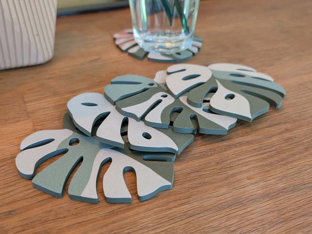 Monstera Coaster Set of four different leaves by Super_Laserkatz ...