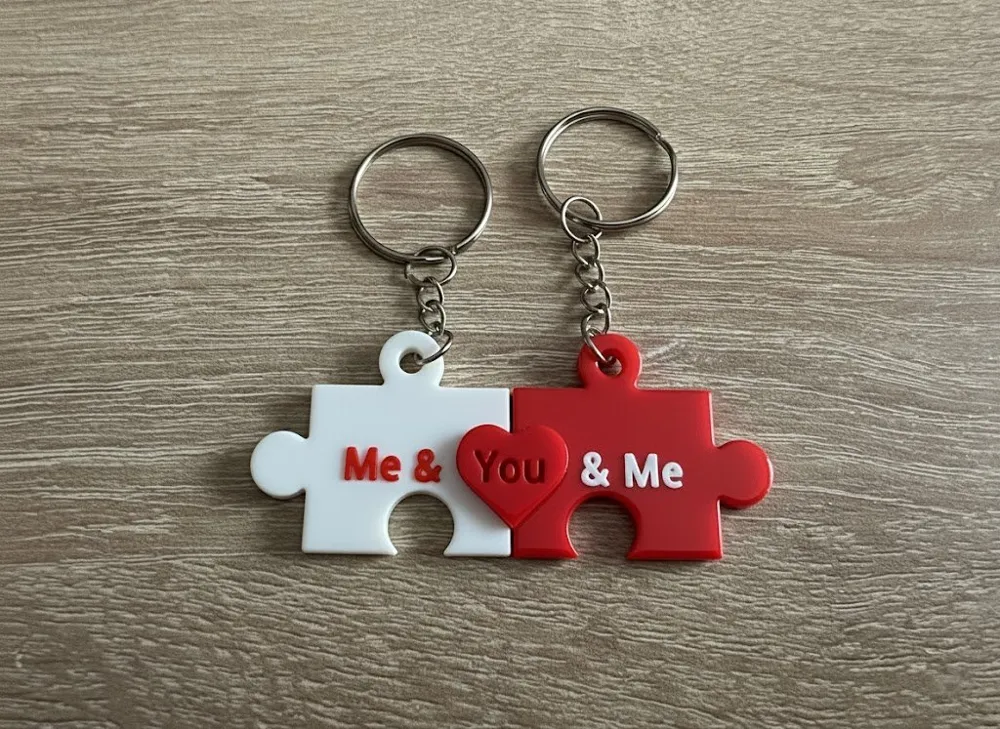 Valentine Puzzle Keychain – Couple Set (2 pcs) - Free 3D Print Model ...