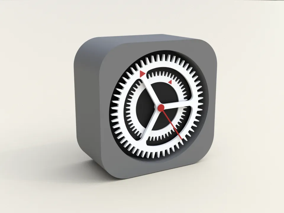 IOS SETTINGS ICON CLOCK Remixed by MauricioDUARTE - MakerWorld