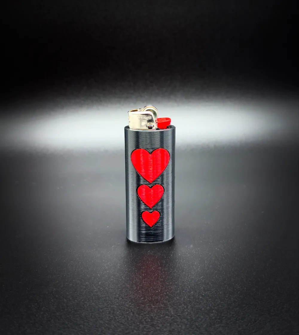 Bic Lighter Case Heart Edition Valentines Day - Free 3D Print Model ...