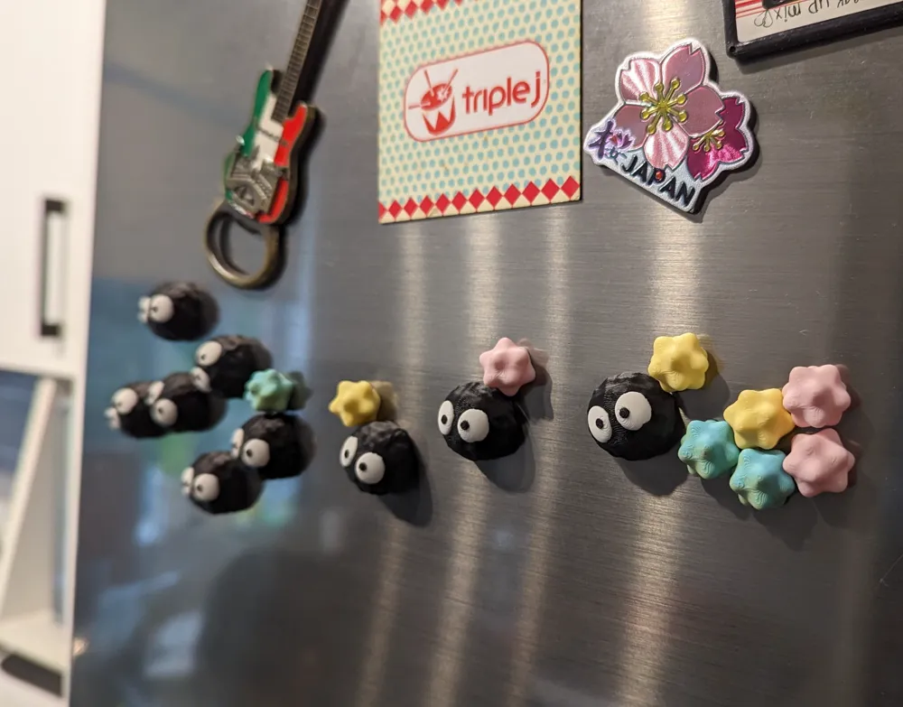 Soot Sprite Magnets - Free 3D Print Model - MakerWorld