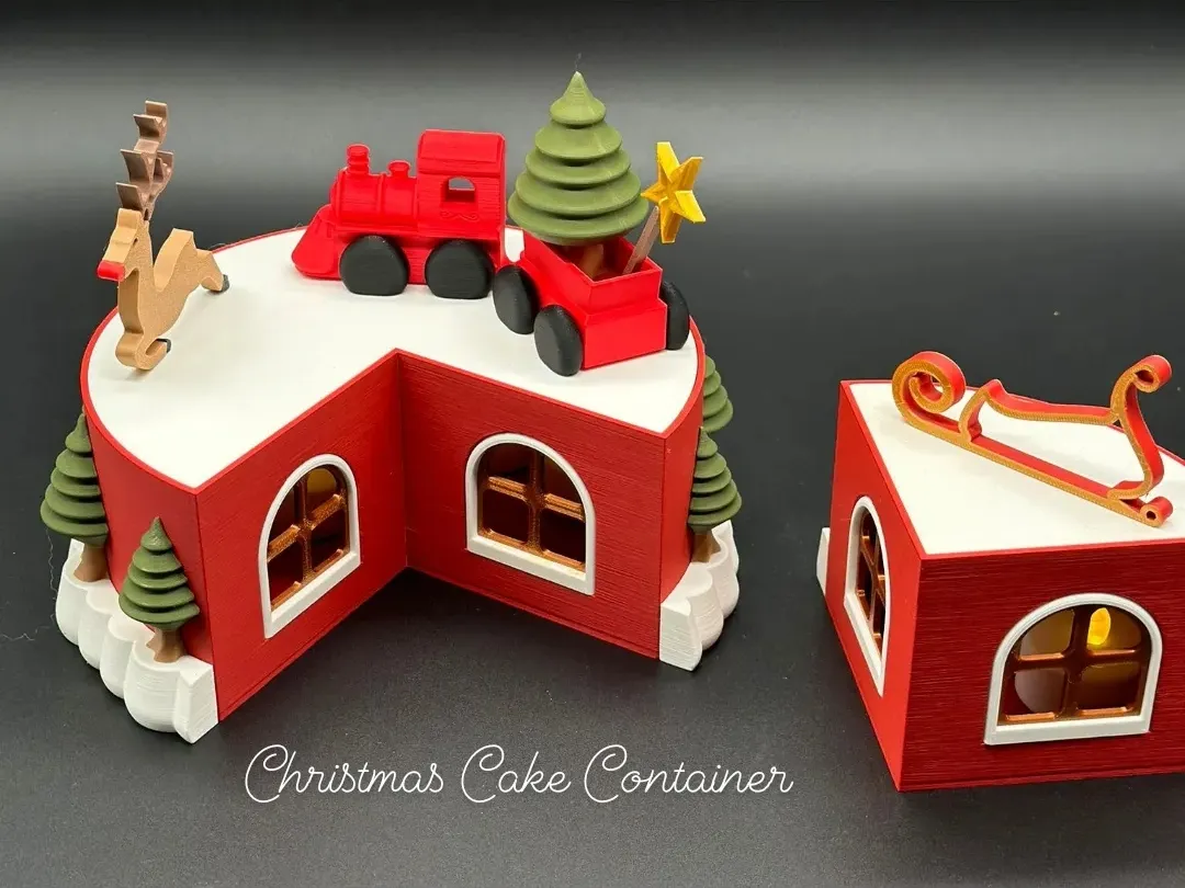 Christmas Cake Container 2.5 - Free 3D Print Model - MakerWorld