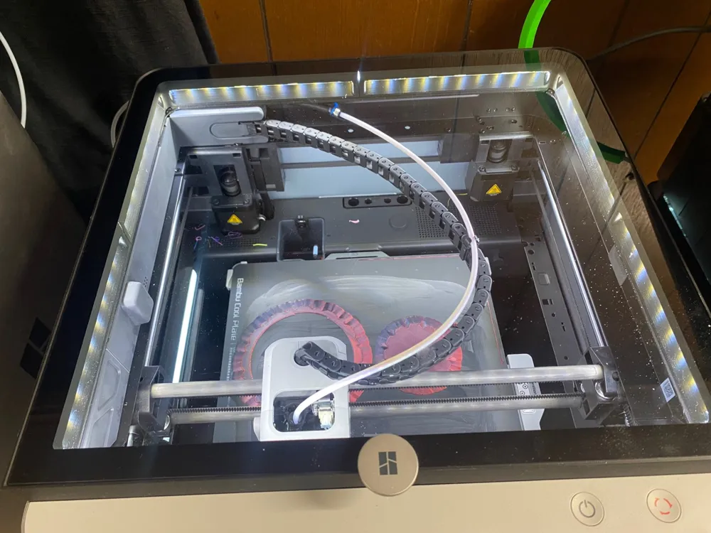 led riser for x1c/p1s/p1p, sized up in height to accommodate 12mm leds ...