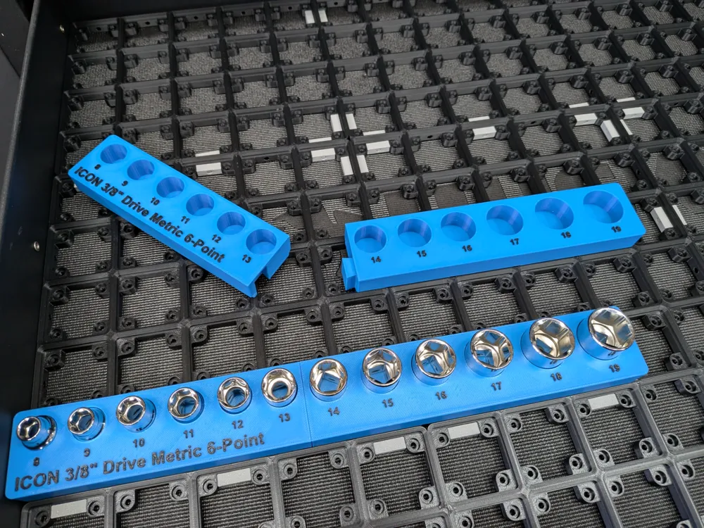 ICON 3/8" Metric Socket Set Gridfinity Holder by DisownedPenny MakerWorld: Download Free 3D Models