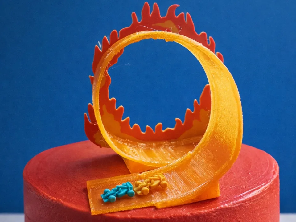 HotWheels Loop and Fire 3D Birthday Cake Topper - Free 3D Print Model ...