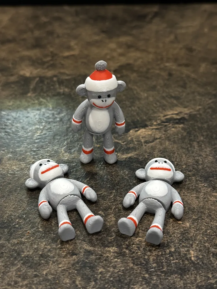 Mini Sock Monkey - Flexi / Articulated by NES 3D MakerWorld: Download ...