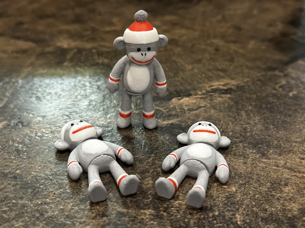 Mini Sock Monkey - Flexi / Articulated by NES 3D MakerWorld: Download ...