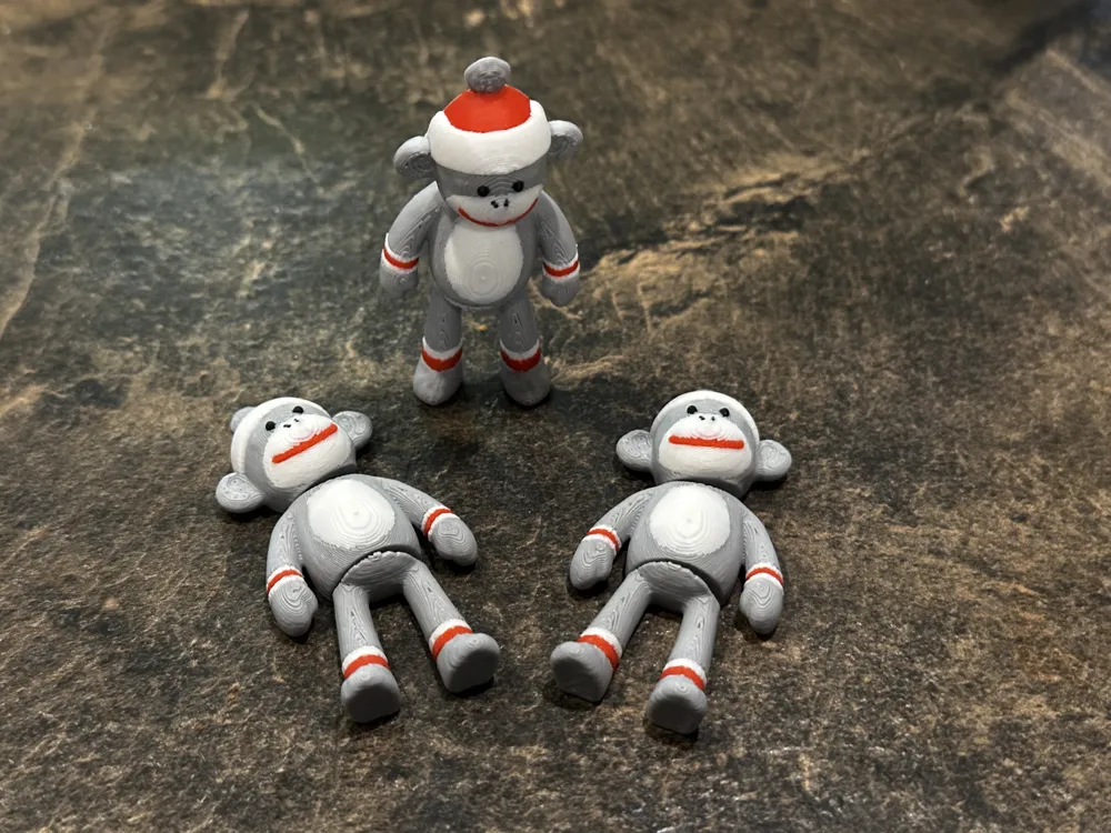 Mini Sock Monkey - Flexi / Articulated by NES 3D MakerWorld: Download ...