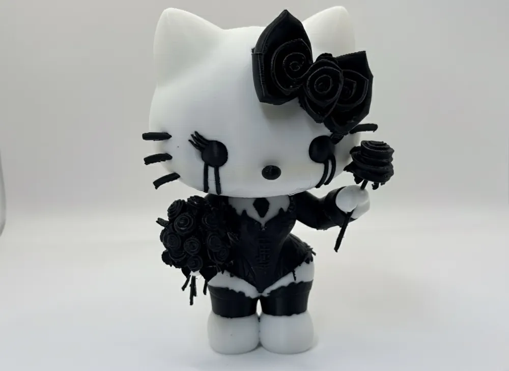 gothic hello kitty figure 凯蒂猫 - Free 3D Print Model - MakerWorld