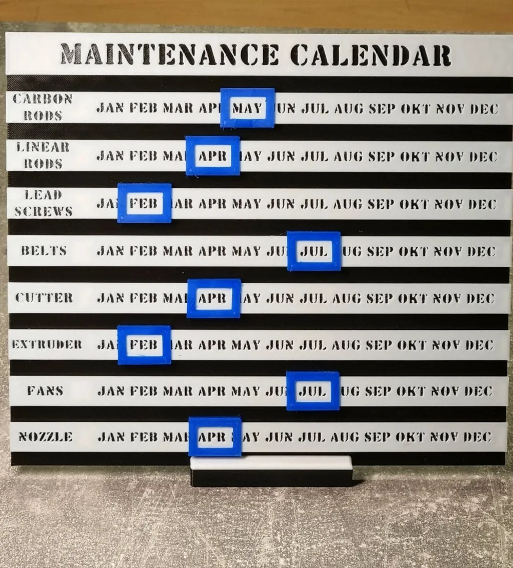 3D Printer Maintenance Calendar by Leif3D - MakerWorld