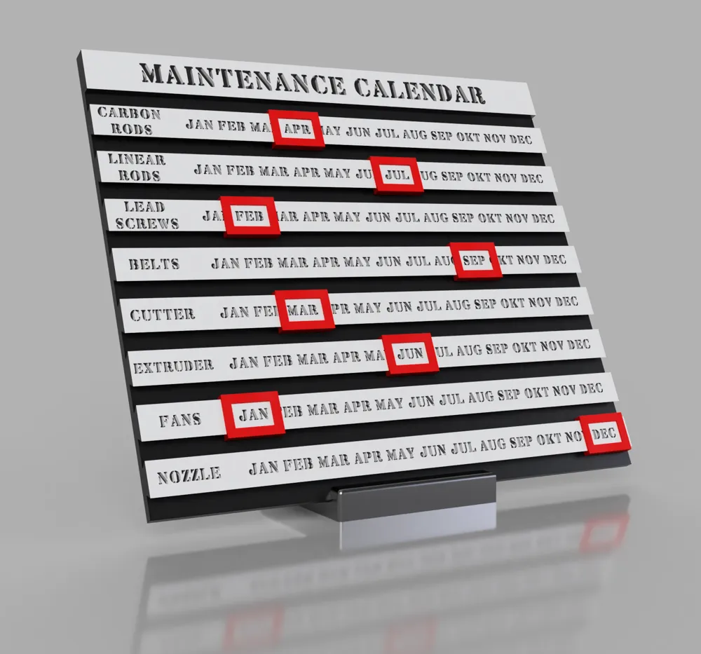 3D Printer Maintenance Calendar by Leif3D - MakerWorld