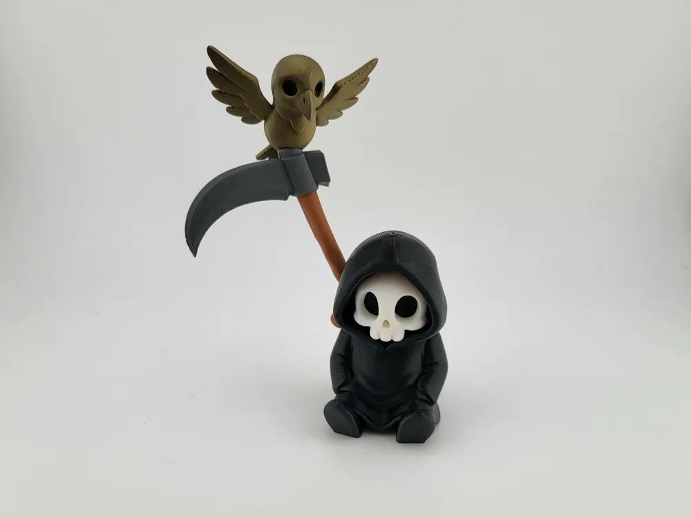 Grim Reaper with Owl Skeleton Action Figure NO AMS by Mad power MakerWorld: Download Free 3D Models