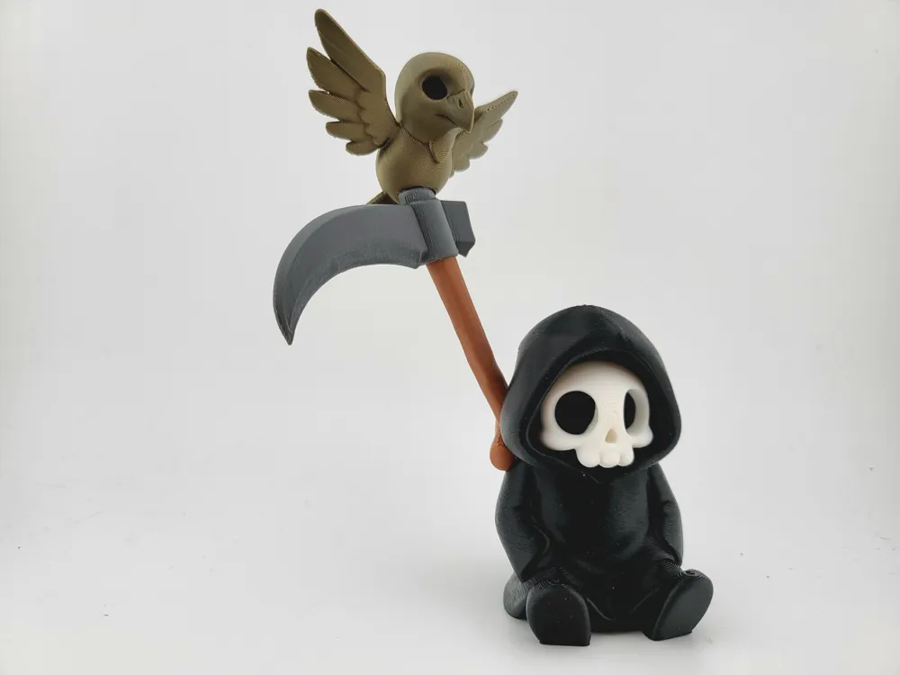 Grim Reaper with Owl Skeleton Action Figure NO AMS by Mad power MakerWorld: Download Free 3D Models