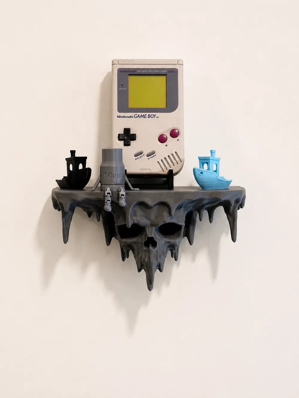 Melting Skull Floating Shelf - Free 3D Print Model - MakerWorld